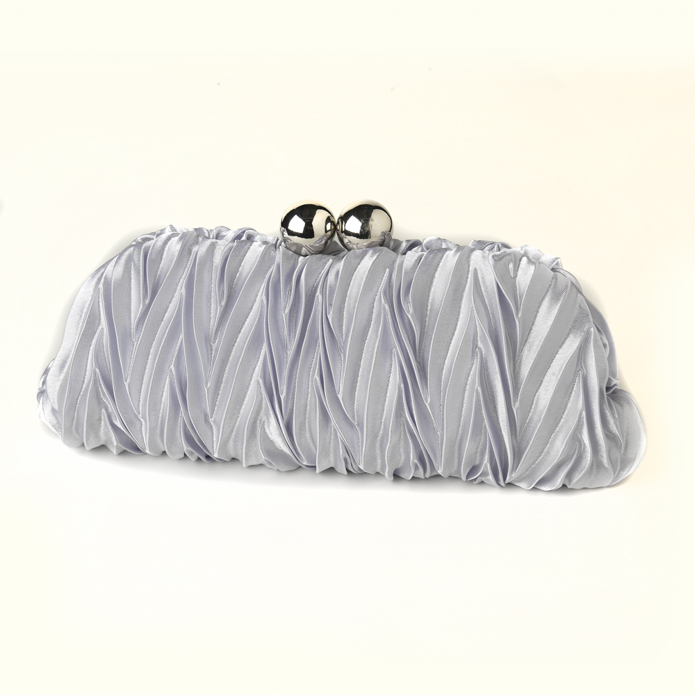 Silver Satin Evening Bag - Mrs Sterlings